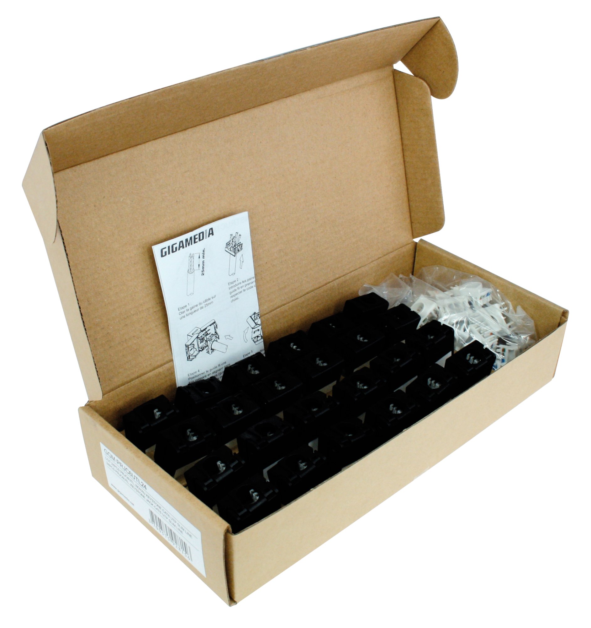 PACK OF 24PCS PRJC6UTL CAT6 N/SCREENED UTP - Gigamedia